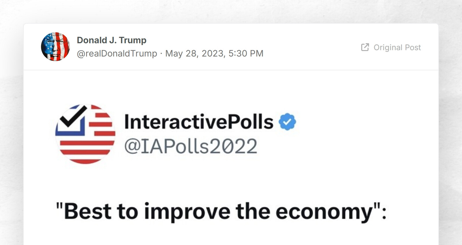 Donald J. Trump: "" - Trump's Truth