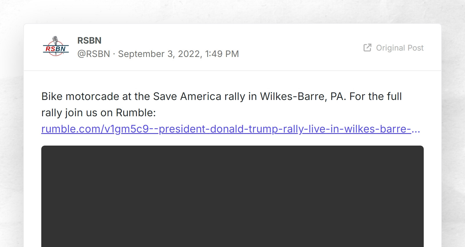 RSBN: "Bike motorcade at the Save America rally in Wilkes-Barre, PA ...