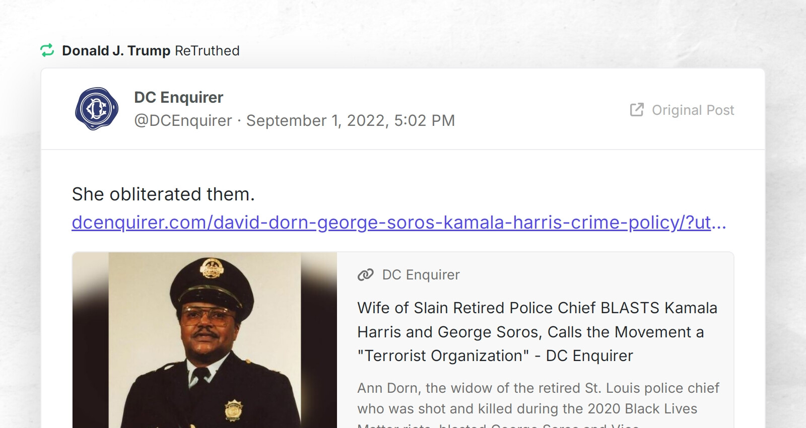 Donald J. Trump: "RT @DCEnquirerShe obliterated them.https://dcenquirer ...