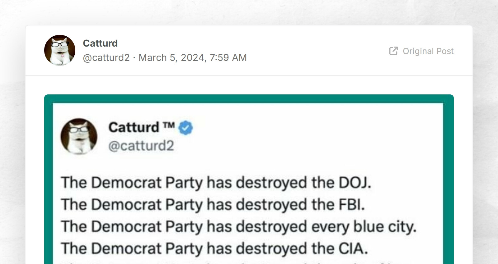 Catturd: "" - Trump's Truth