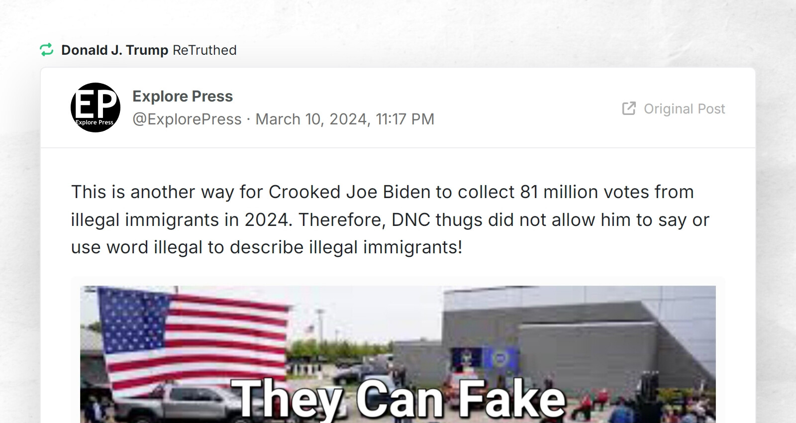 Donald J. Trump: "RT @ExplorePressThis is another way for Crooked Joe ...